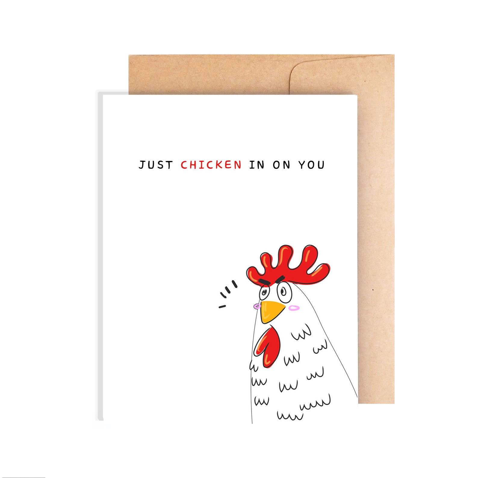 Funny Friendship Greeting Card - Just Chicken in on You, Keep in Touch ...