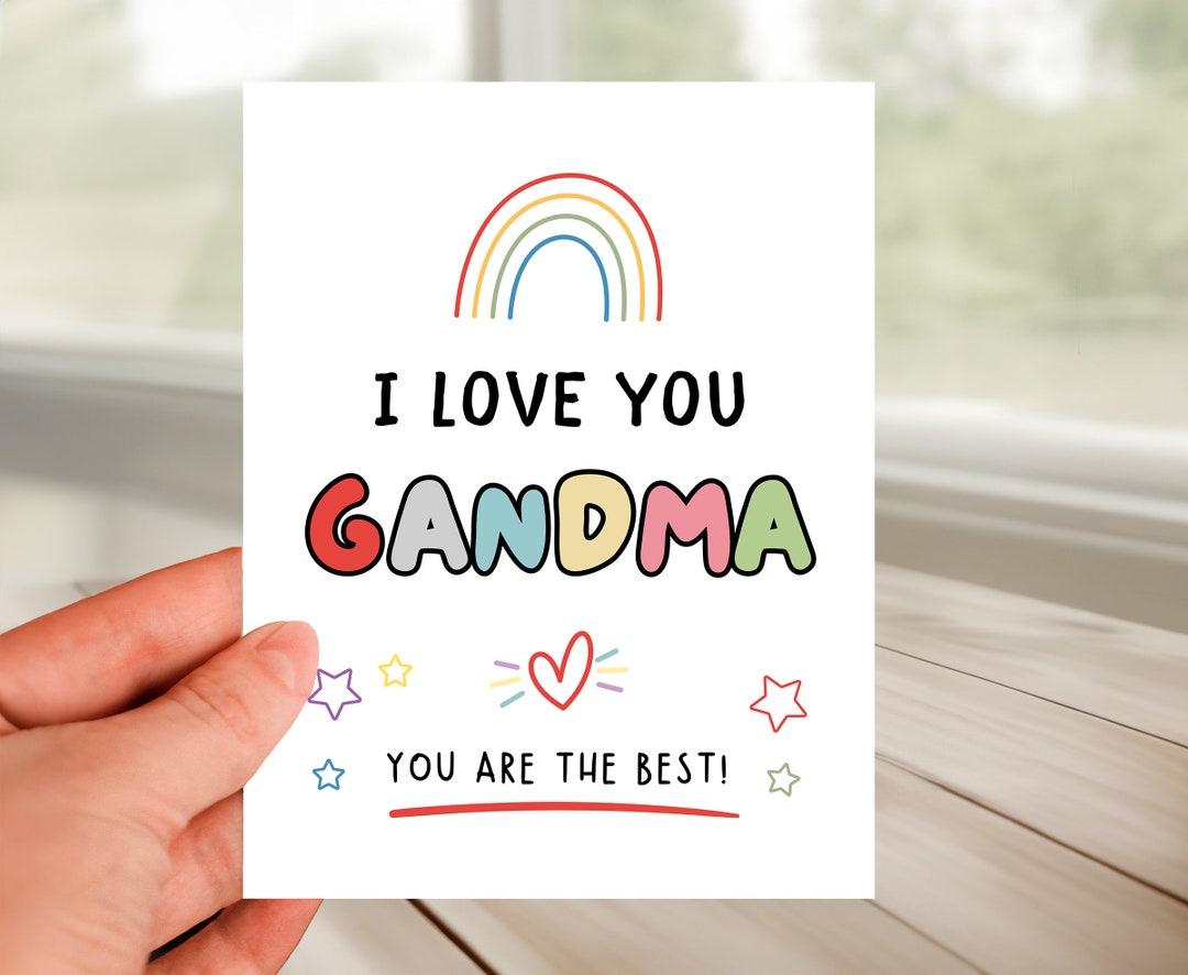 I LOVE YOU GRANDMA Card for Grandma Happy Birthday, Cute Mothers Day ...