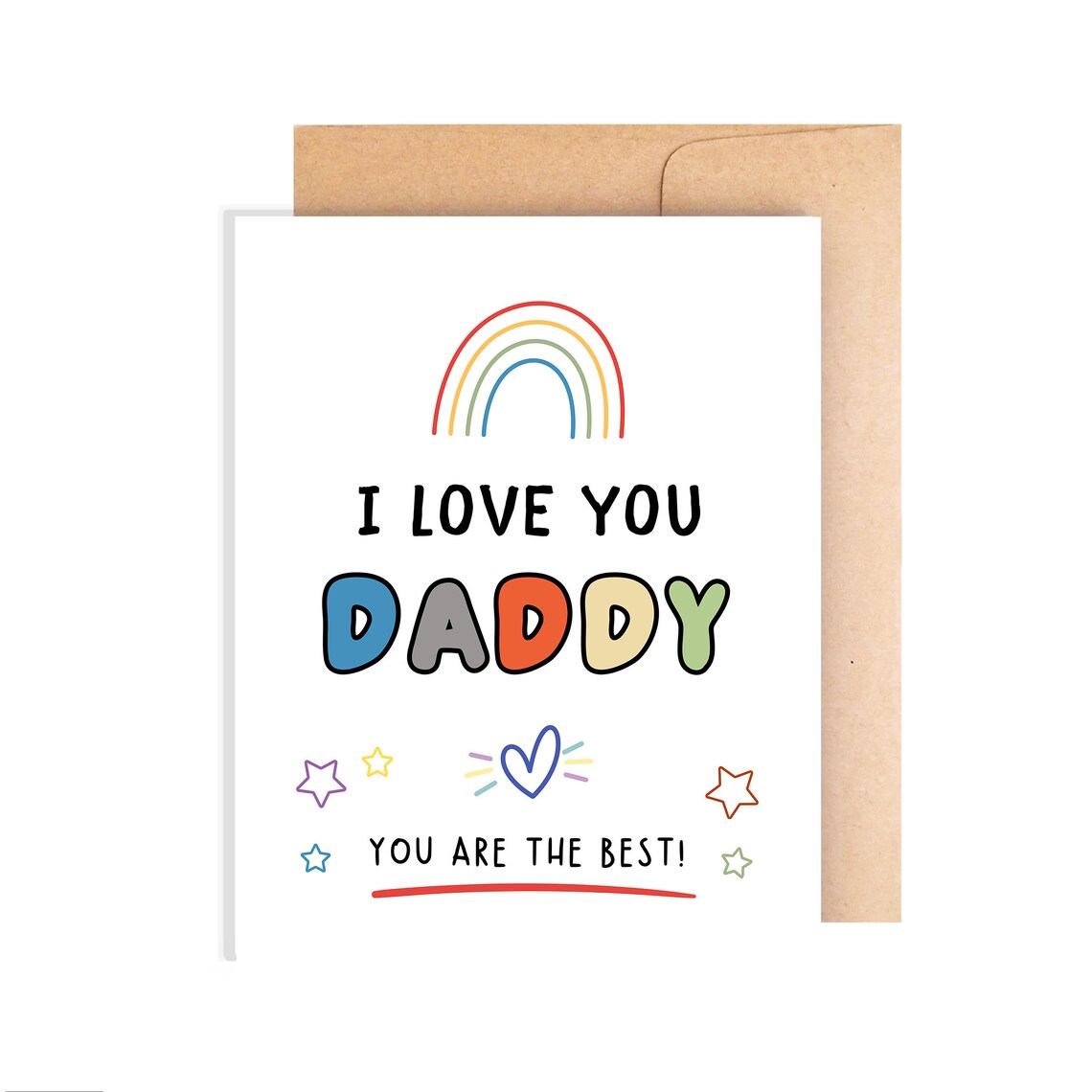 I LOVE YOU DADDY Card, Happy Birthday to Dad, Cute Father's Day Card ...