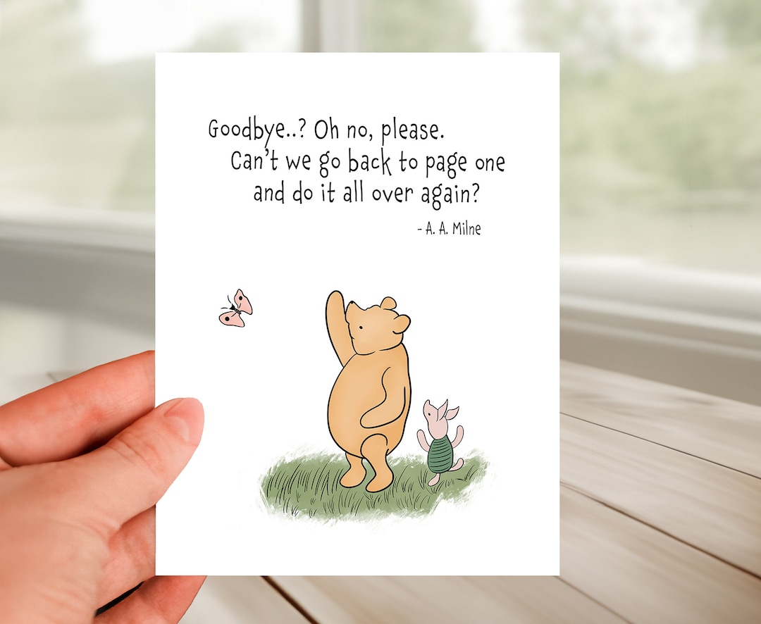 Friendship Greeting Card - Classic Winnie the Pooh Quote, Sincere Card ...