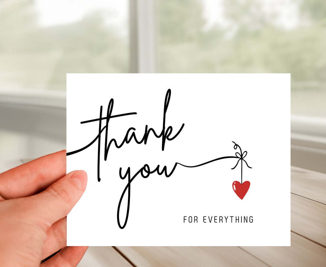 Thank You Greeting Card, Everyday Thank You Note Card, Show Your ...