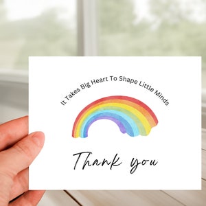 Thank You Greeting Card Thank You Teacher Note Card, It Takes Big Heart ...