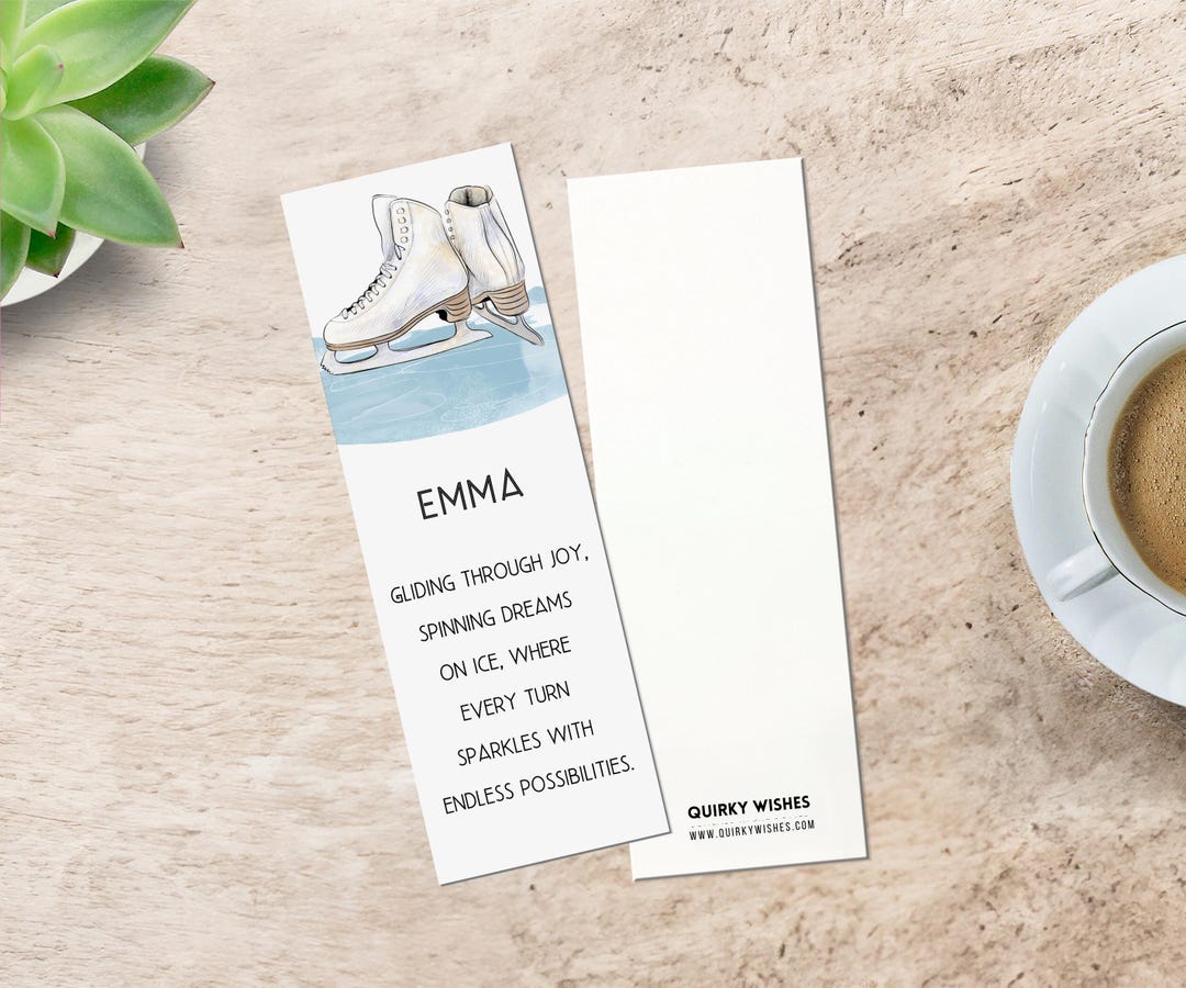 Ice Skater Bookmark – Figure Skating Gift, Aesthetic Bookmark for ...