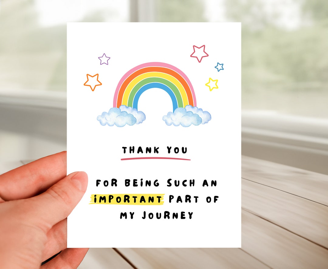 Cute Thank You Card, Being Part of My Journey, Adorable Teacher Thank ...
