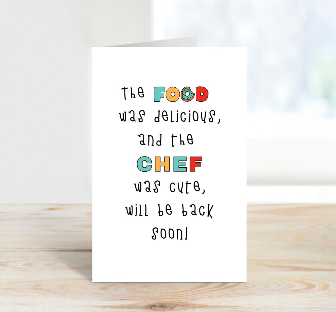 Extra Large Fun Thank You Chef Greeting Card for the - Etsy