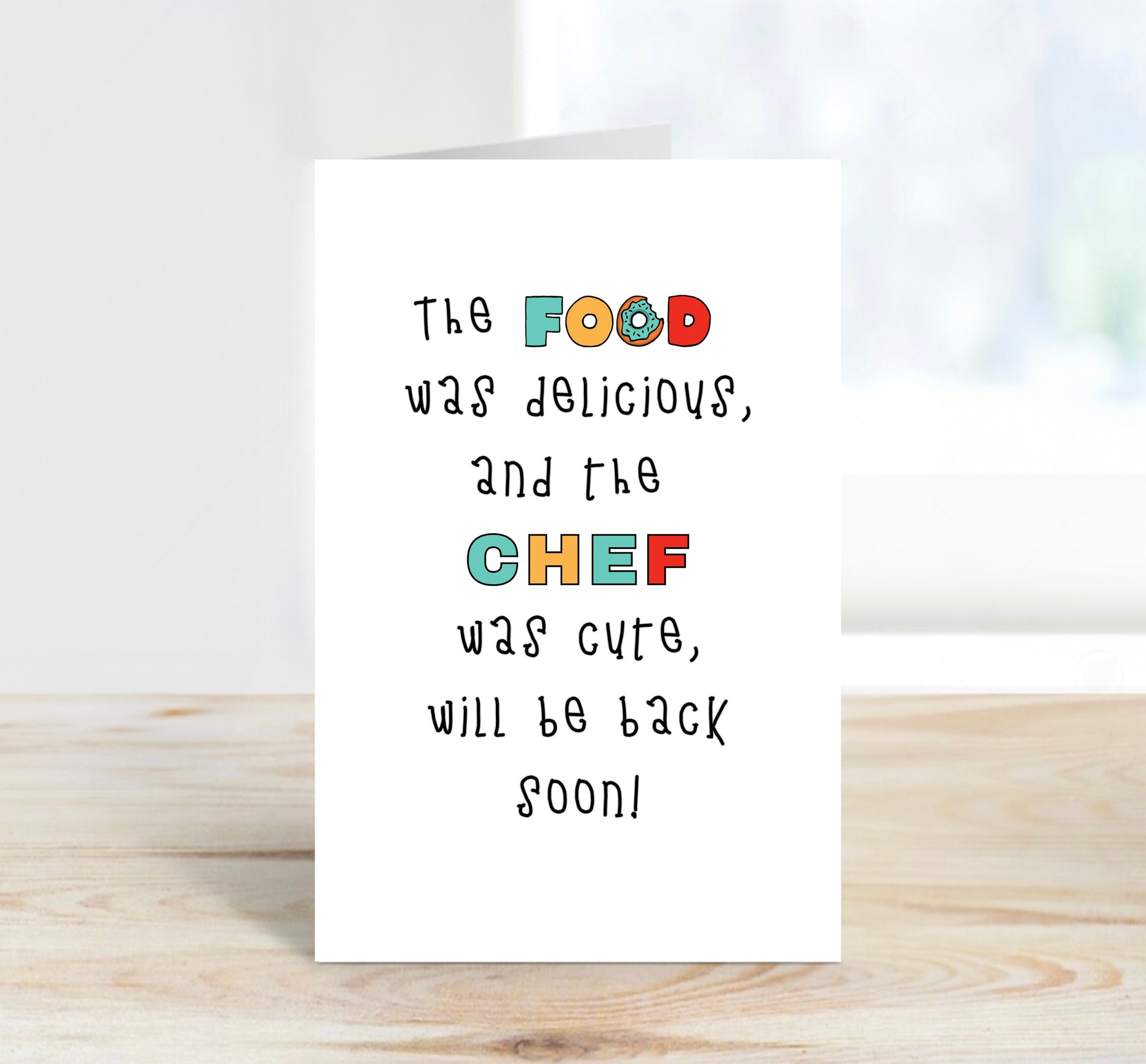 Fun Thank You Chef Greeting Card, Appreciate the Invite, Thank You Wife ...
