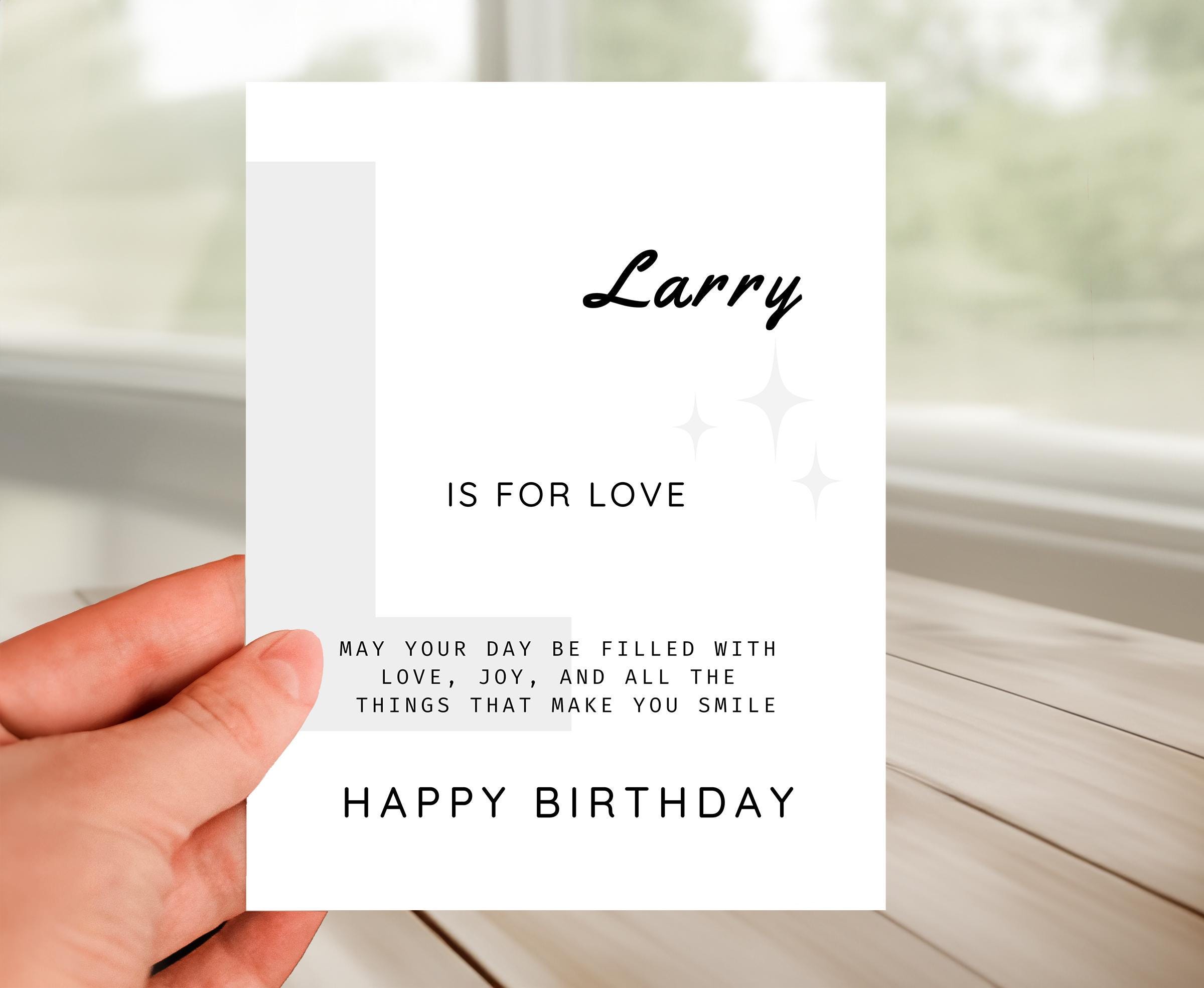 Personalized Birthday Day Card, Letter L Monogram Birthday Card, Love ...