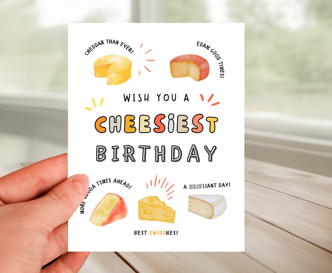 Funny Happy Birthday Card, Cheesiet Birthday Card to Friend, Adorable ...