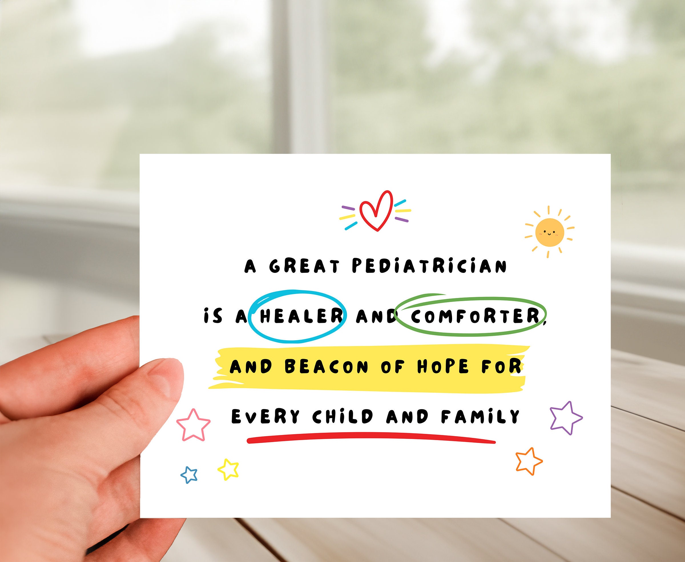 Cute Pediatrician Appreciation Card for Thank You Doctor, Hospital ...