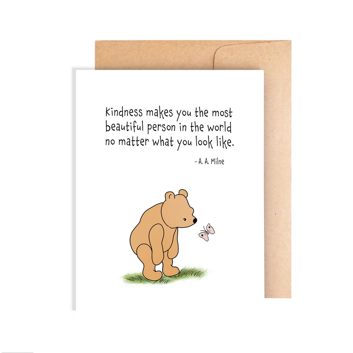 Classic Winnie the Pooh Inspiration Greeting Card - Kindness Makes You ...