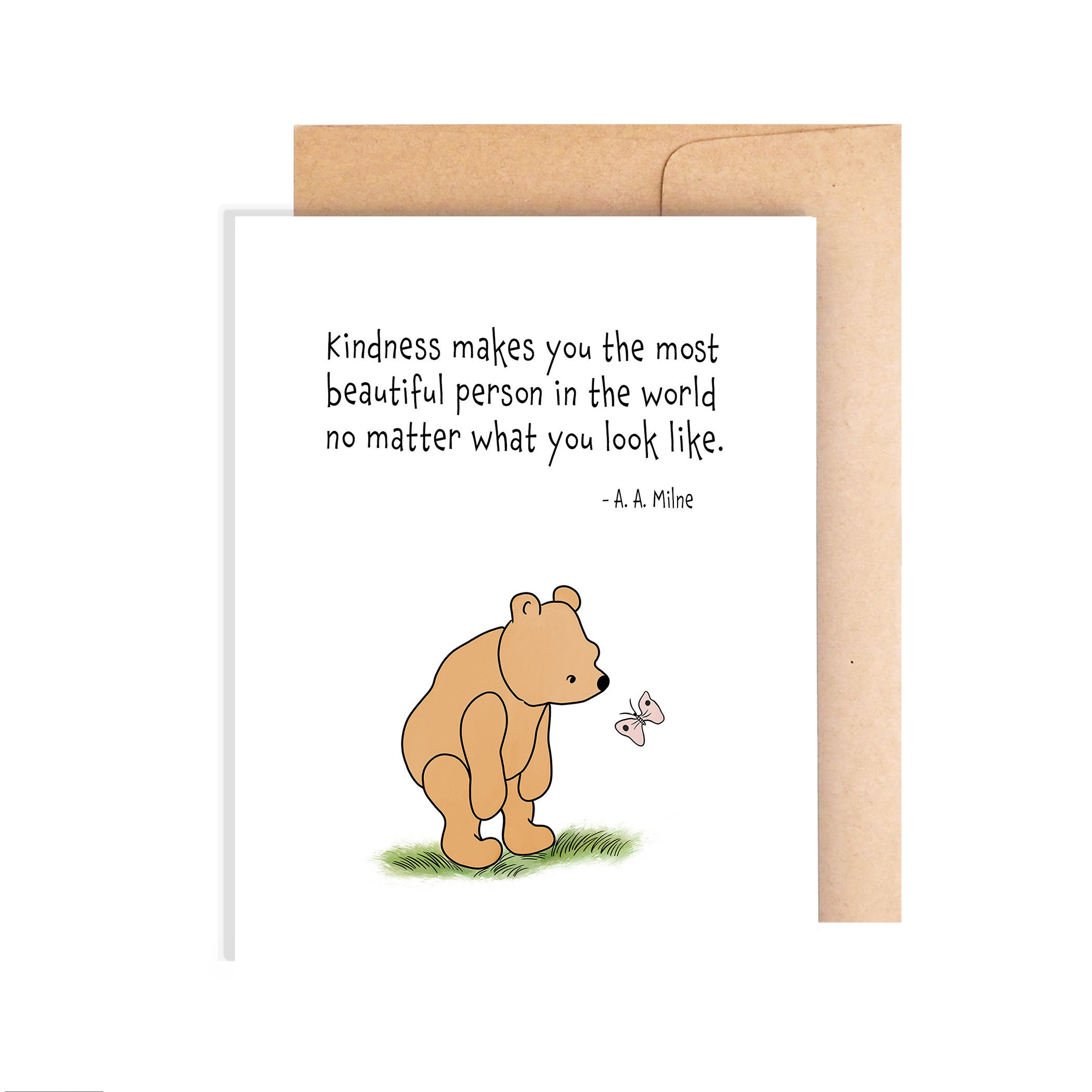 Classic Winnie the Pooh Inspiration Greeting Card - Kindness Makes You ...