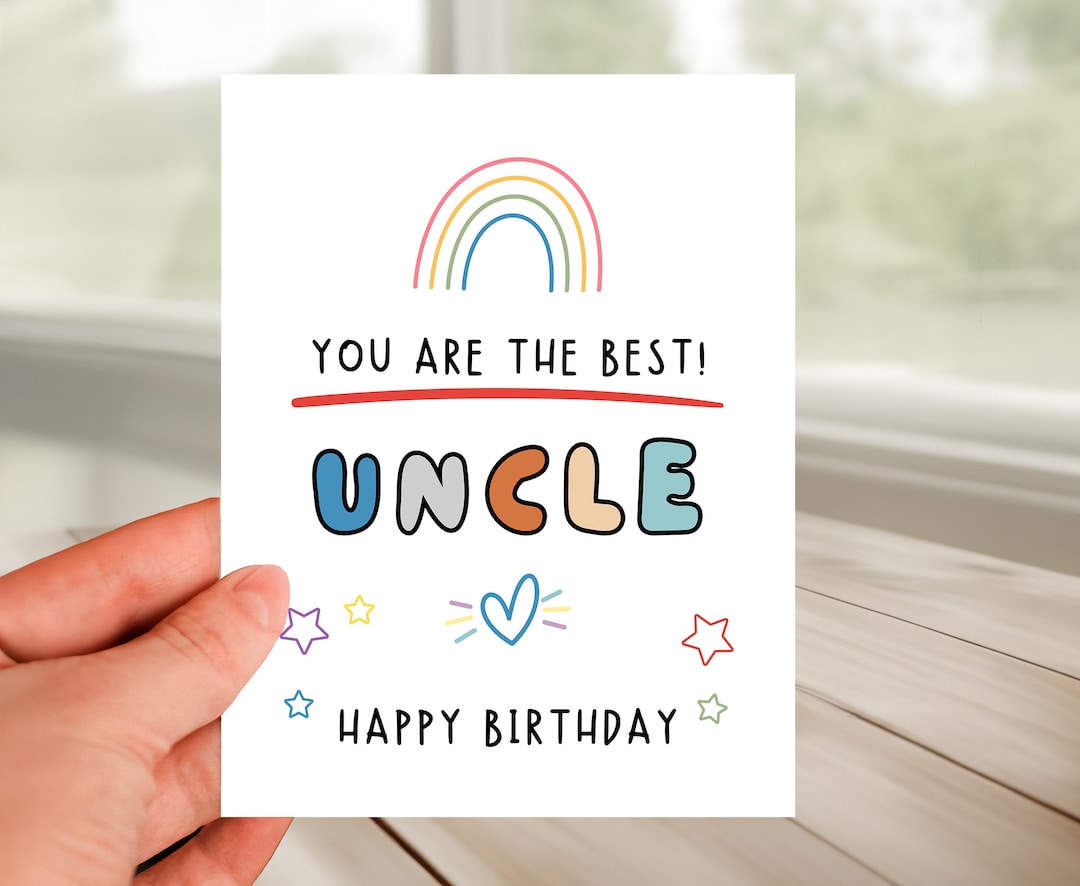 Happy Birthday Uncle Card, You Are the Best Uncle, Cute Birthday Card ...