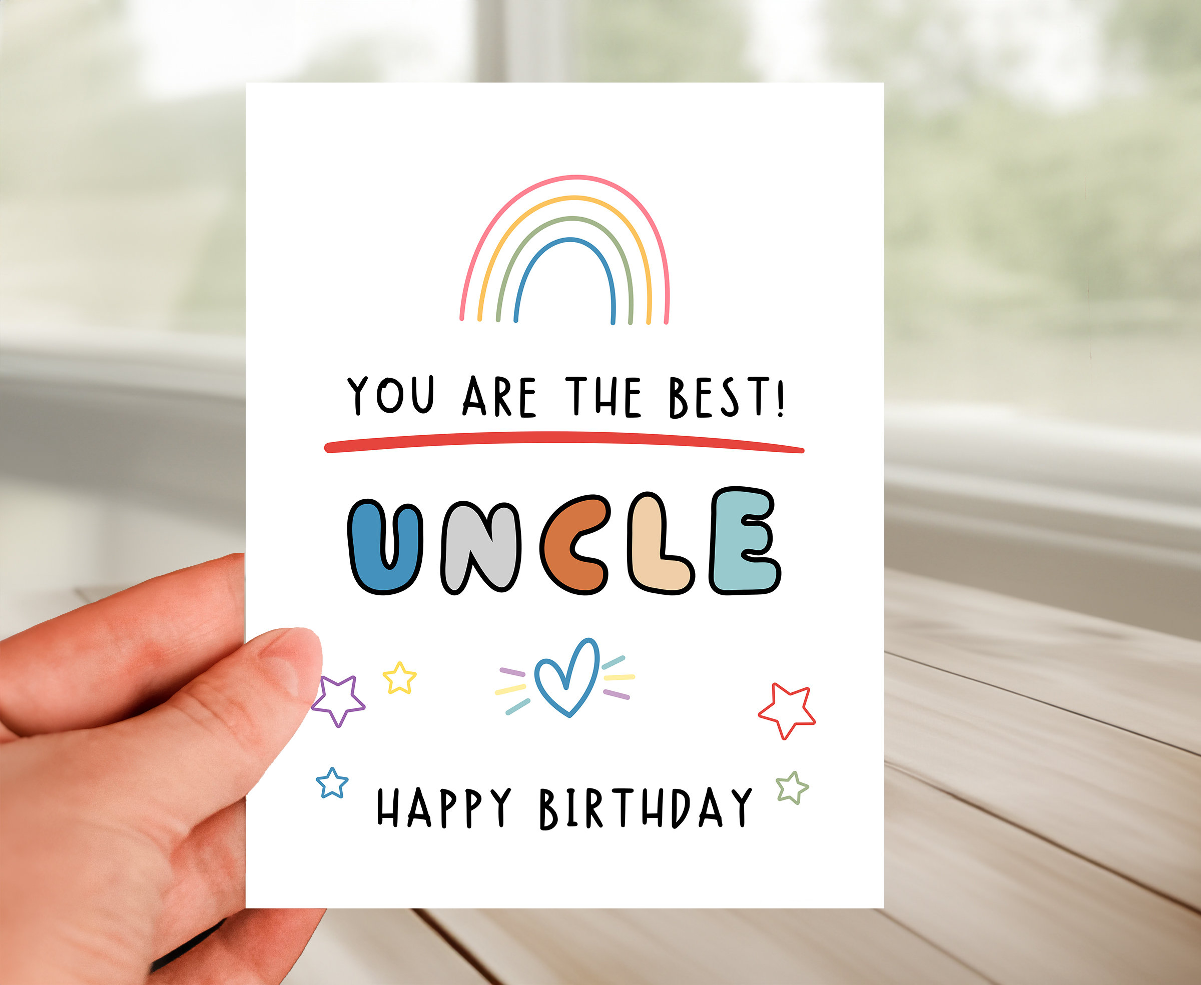 Happy Birthday Uncle Card, You Are the Best Uncle, Cute Birthday Card ...