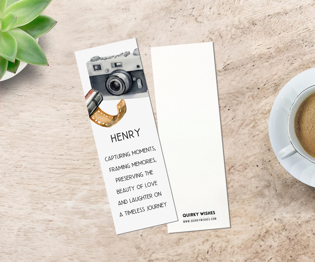 Camera Bookmark – Photographer's Gift, Bookmark for Readers, Stationery ...