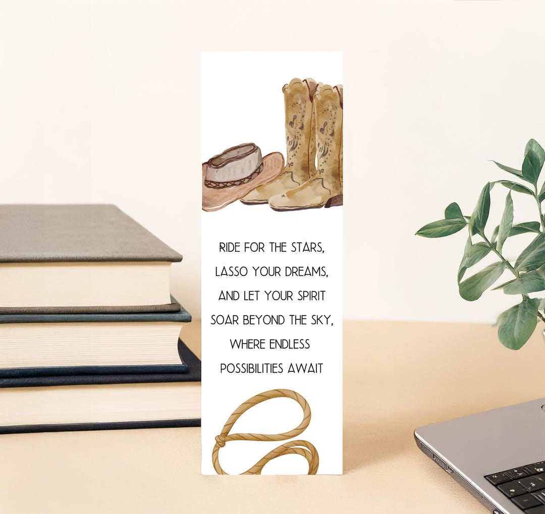 Cowboy Bookmark – Western Gift for Readers, Keepsake for Buckaroo, Hat ...