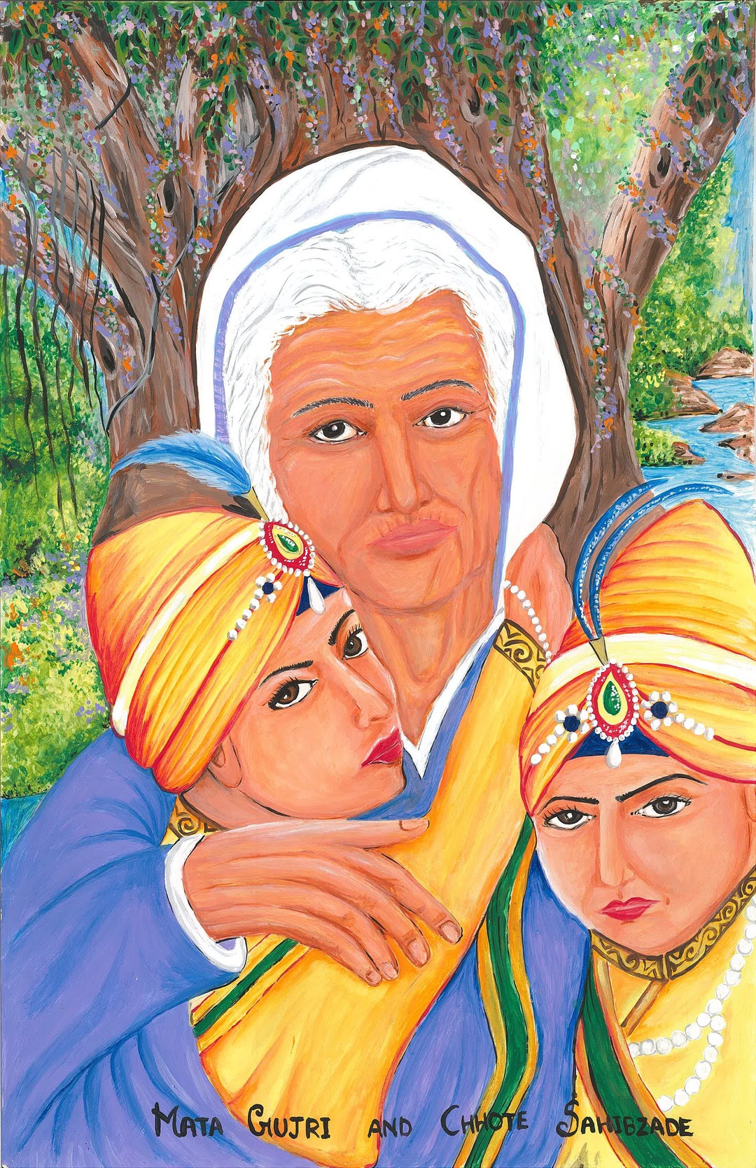 Mata Gujri Ji and Chote Sahibzade Sikh Art Print Punjabi - Etsy