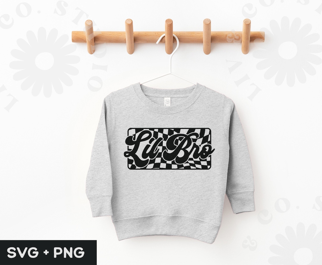 Lil Bro Svg Png, Lil Brother Svg Png, Checkered Lil Bro Svg Png, Little ...