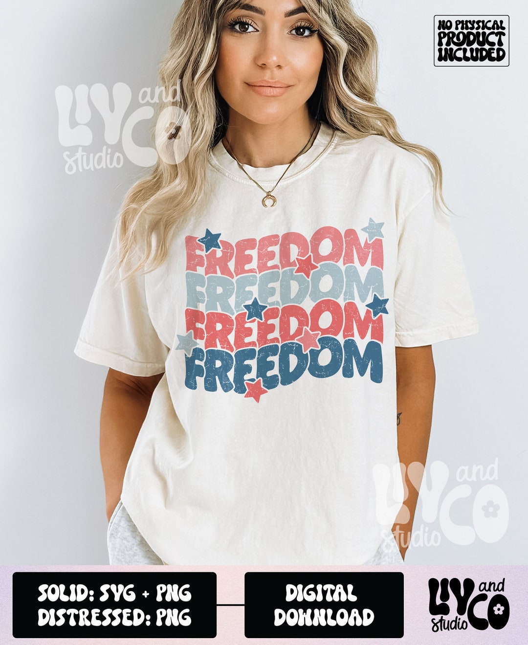 Freedom Stacked Svg Png, Retro America Svg Png, Retro USA Svg Png, 4th ...