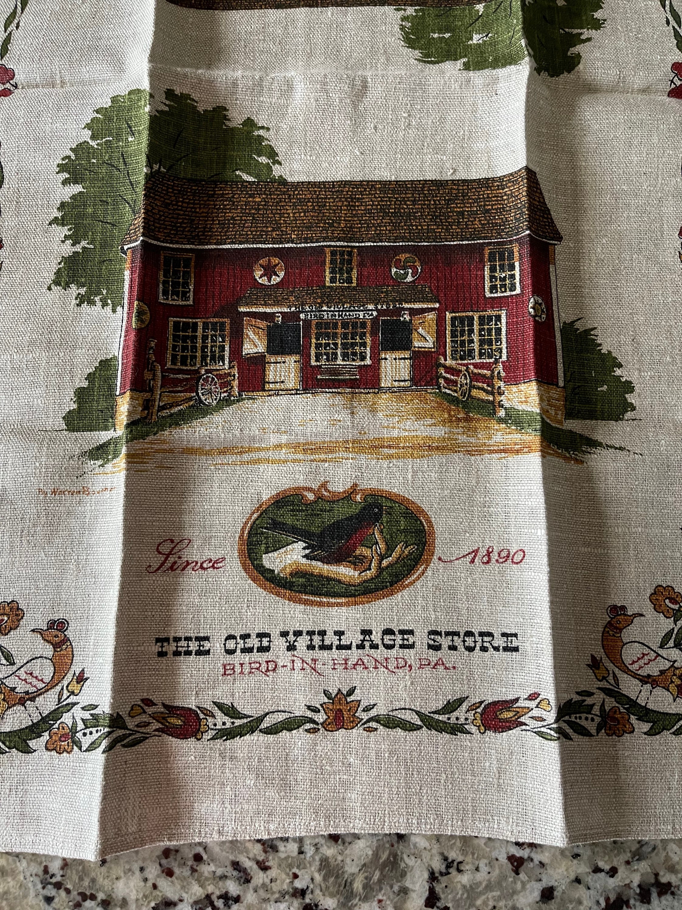 Vintage KAY DEE HANDPRINTS the Old Village Hardware Store 100% - Etsy