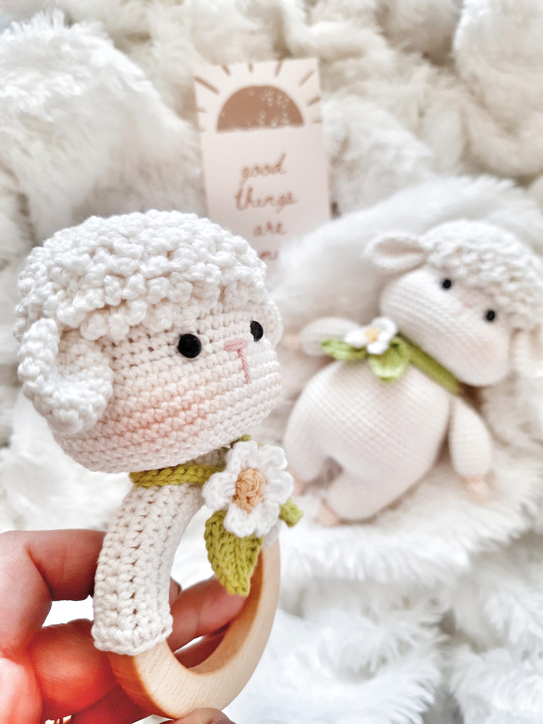 Crochet Pattern Lamb, Amigurumi Lamb Pattern, Crochet Lamb Rattle ...