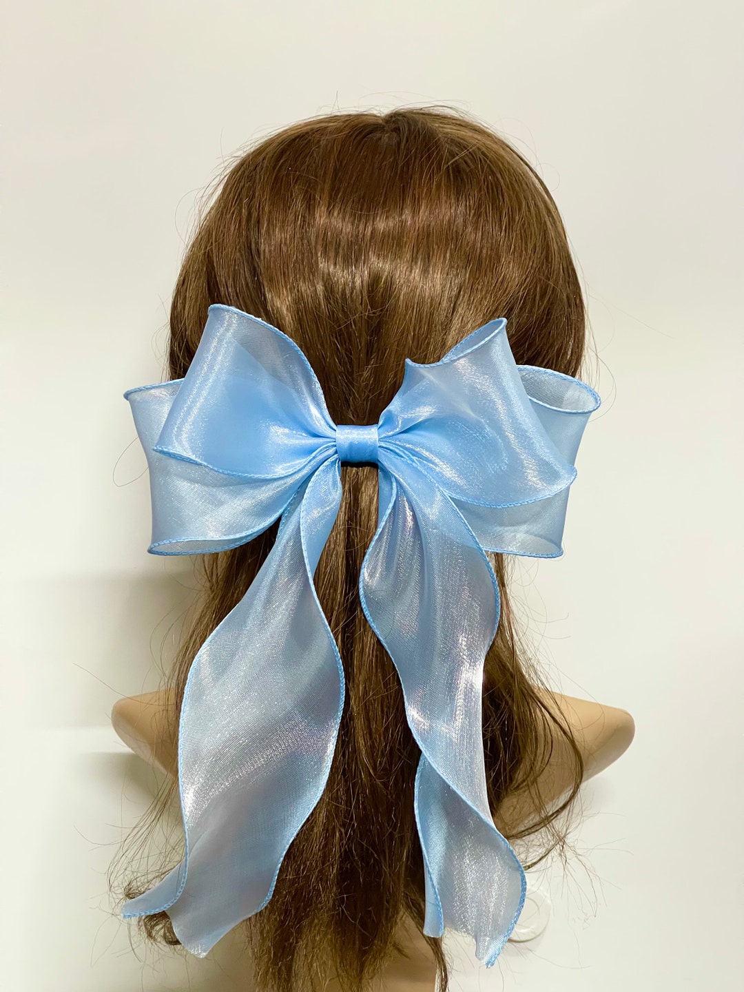 Blue Hair Bow, Blue Hair Clip, Light Blue Bow, Blue Bow for Women, Blue ...