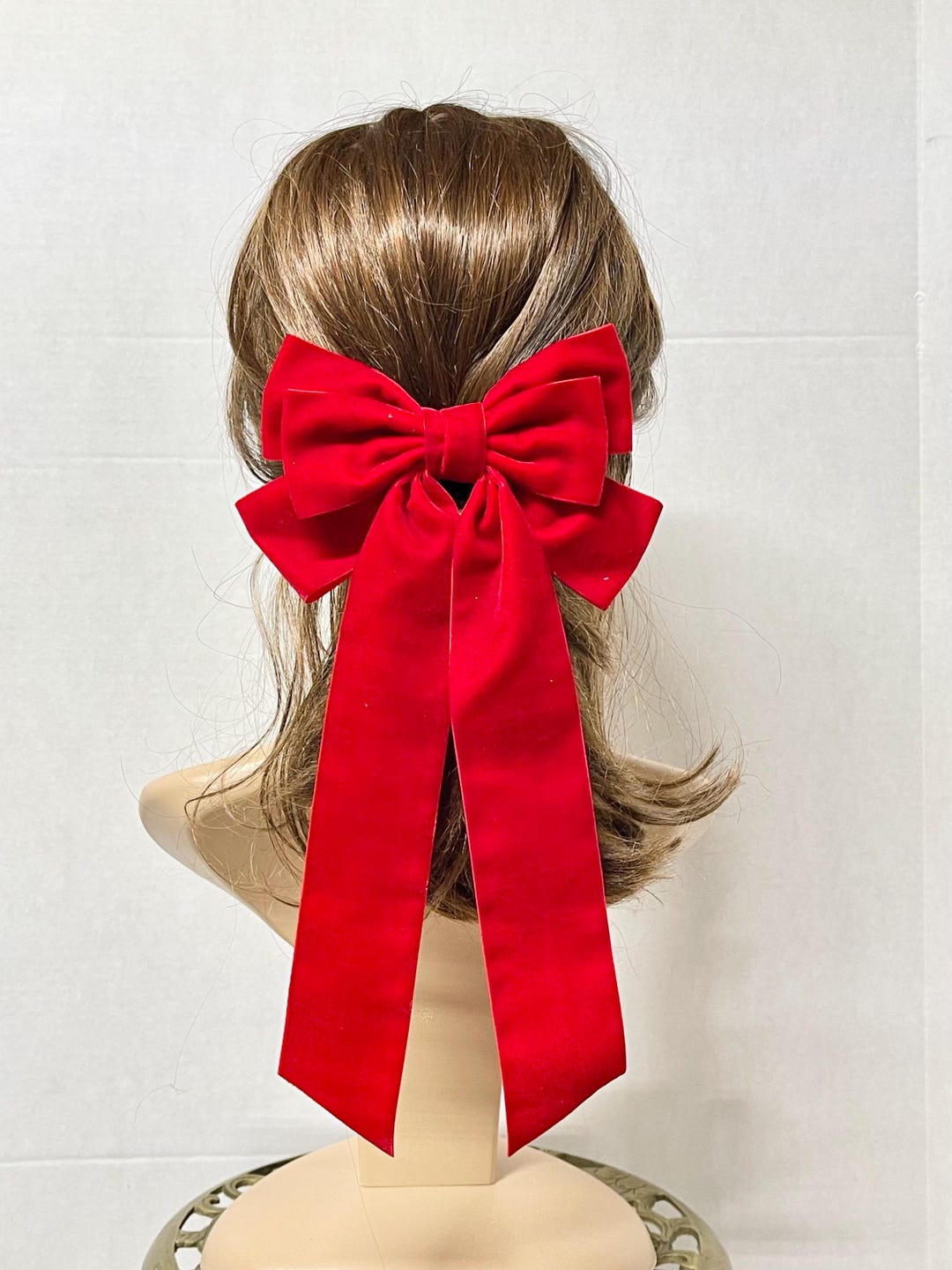 Velvet Red Bows Red Velvet Ribbons Long Velvet Hair Bows Red Bow ...