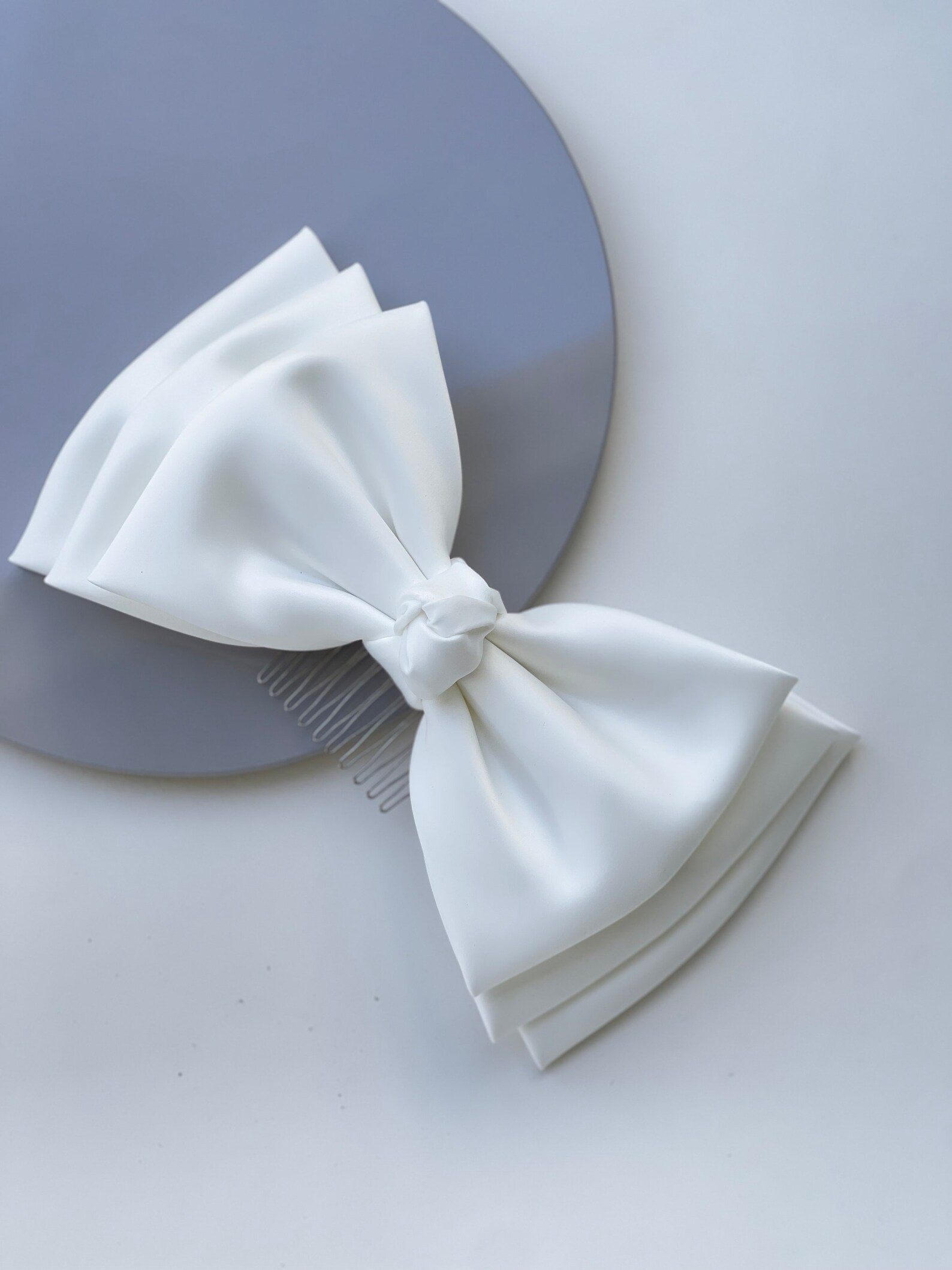 White Hair Bow, Wedding Hair Clip for Bride, Wedding Bow, Satin White ...