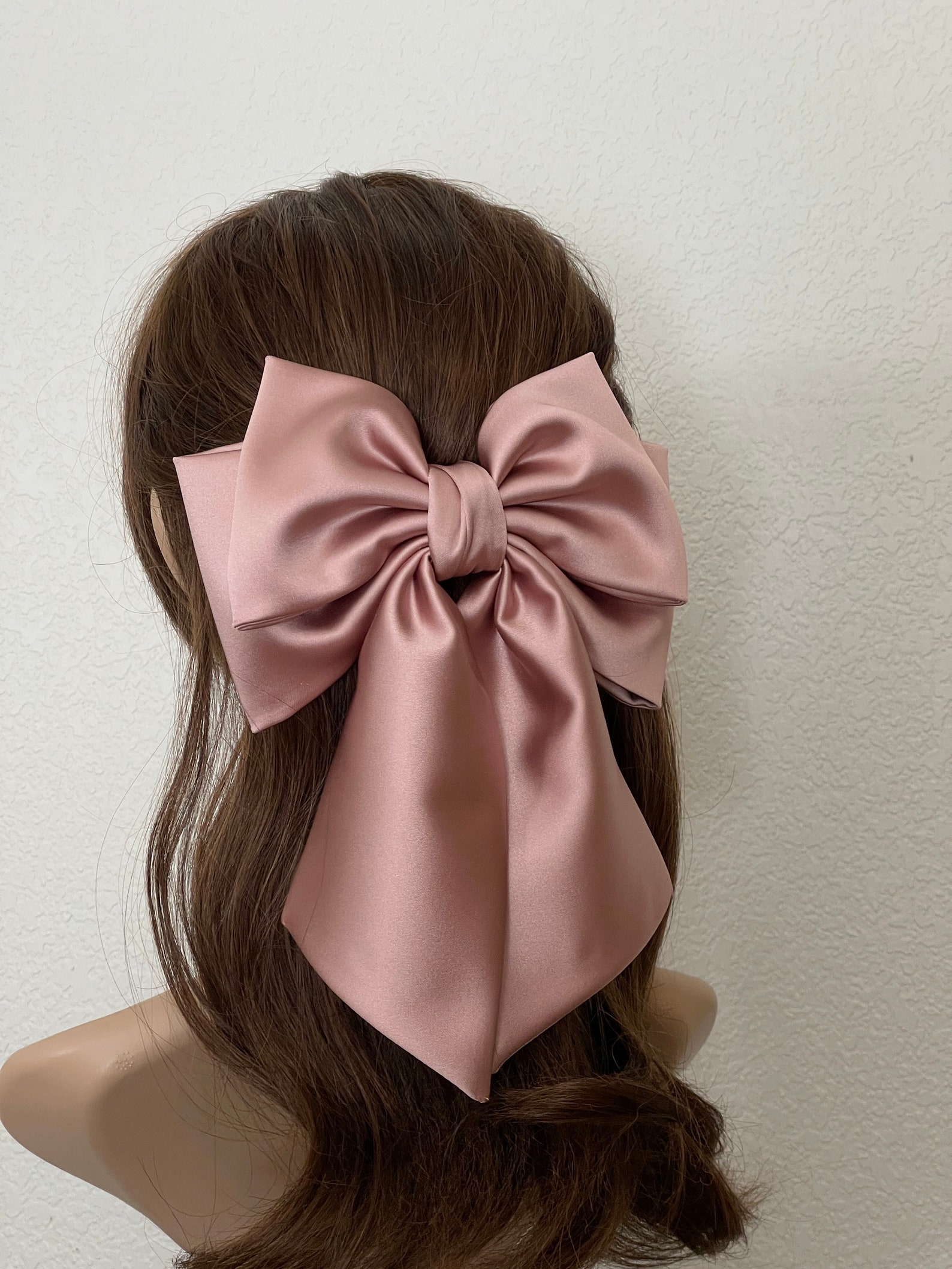 Silk Satin Hair Bow Barrette Bow Hair Bow Clip Bridal Bow - Etsy