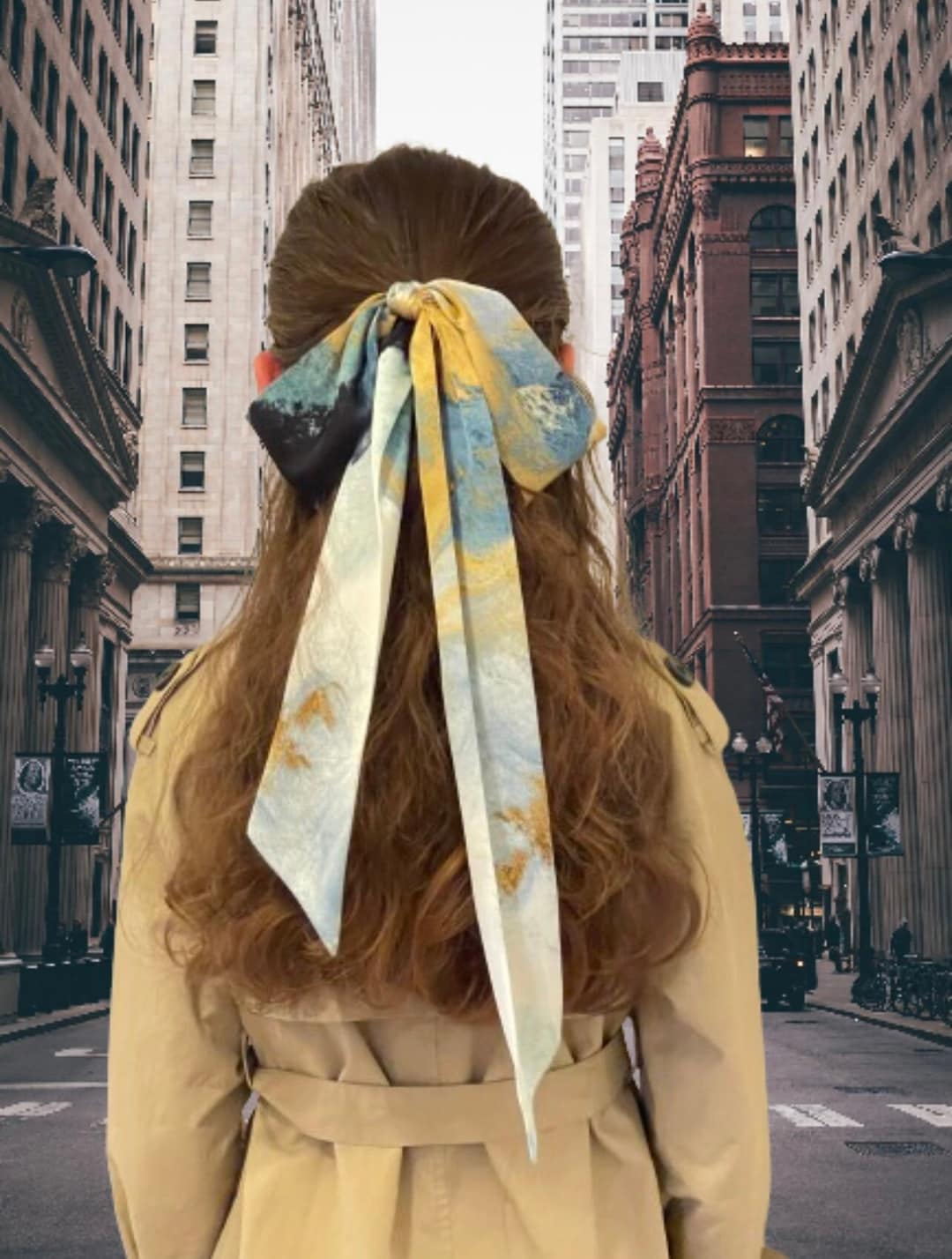 Handmade Silk Chiffon Skinny Scarf: Long Headscarf, Hair Tie - Etsy