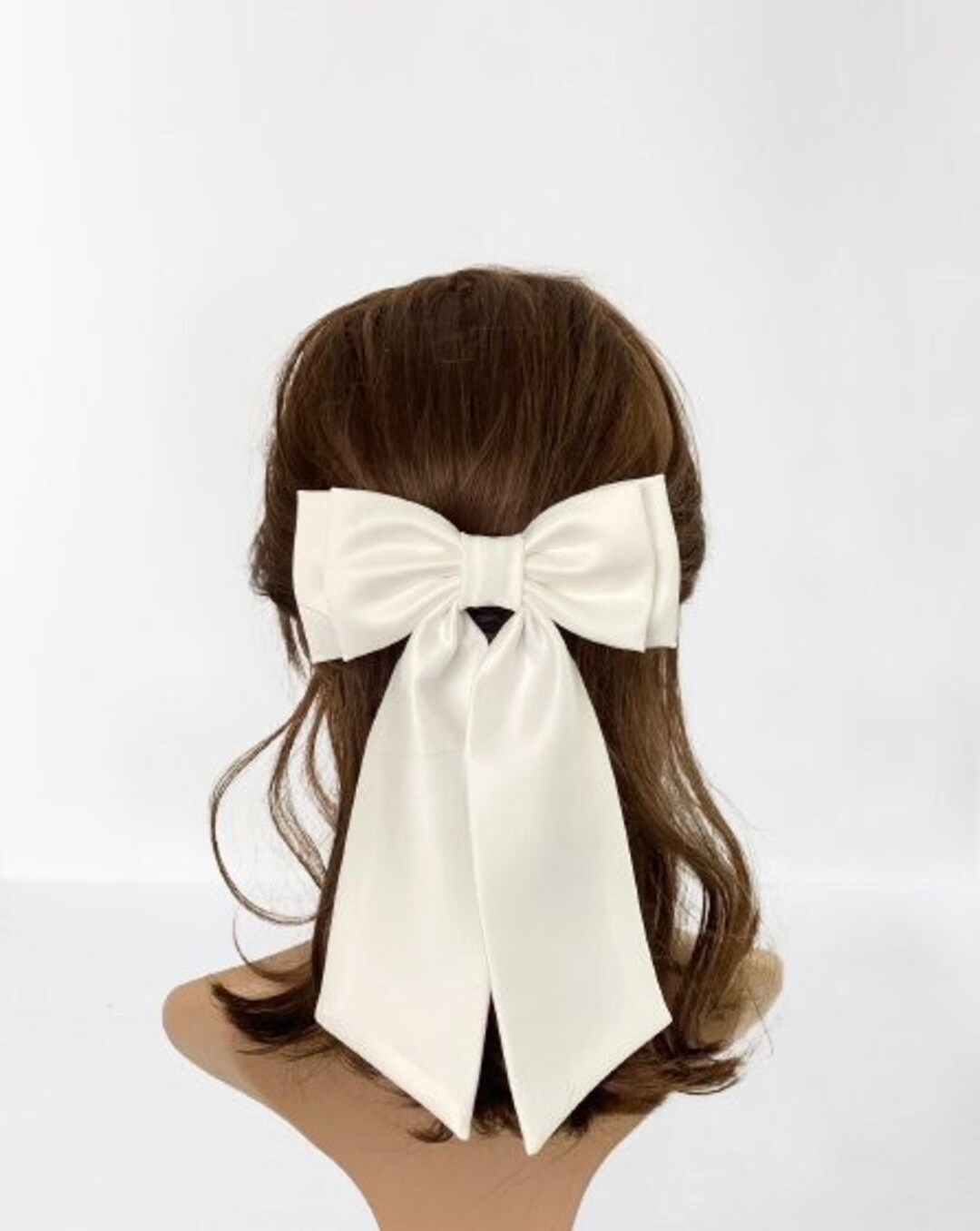 White Satin Bow, Double Layer Bow, Bow for Wedding, Bridal Shower Gift ...