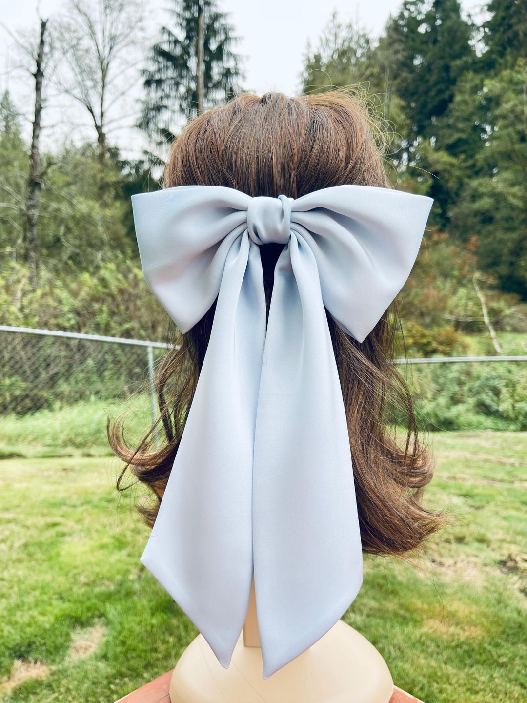 Silk Satin Big Hair Bow, Satin Bow Clip, 8 Inches Bow, Hair Bow, Bow ...