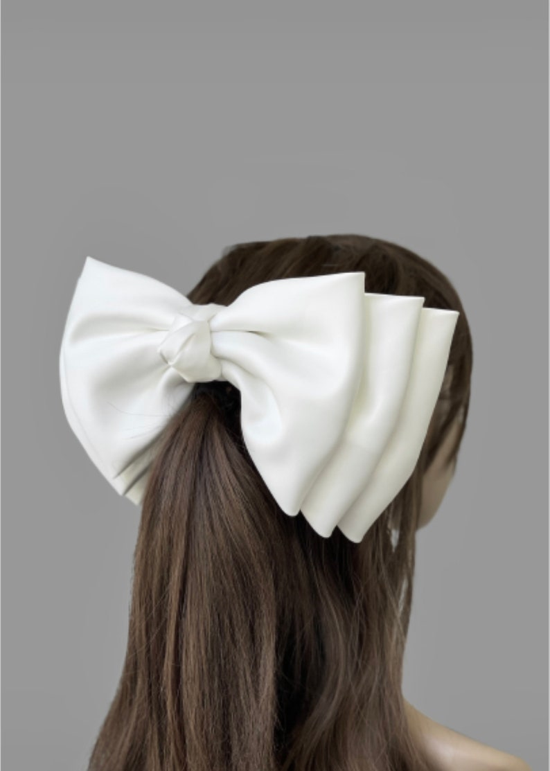 White Hair Bow, Wedding Hair Clip for Bride, Wedding Bow, Satin White ...