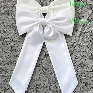 Ivory Bridal, Small Satin Bow, Bridal Shower Bow, Wedding Hair Bow ...