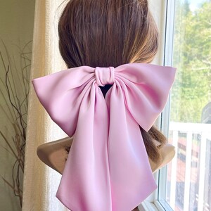 Red Bow, Satin Oversized Hair Clip. Silky Satin Hair Bow. Droopy Hair ...