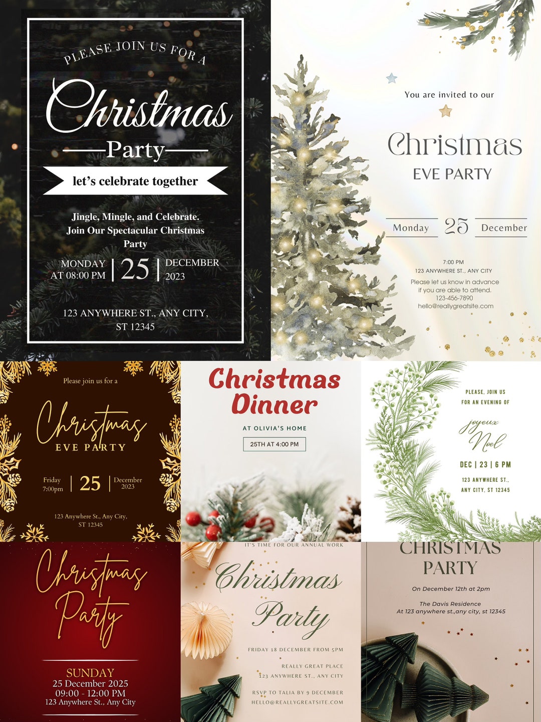 Christmas Invitation Cards - Etsy
