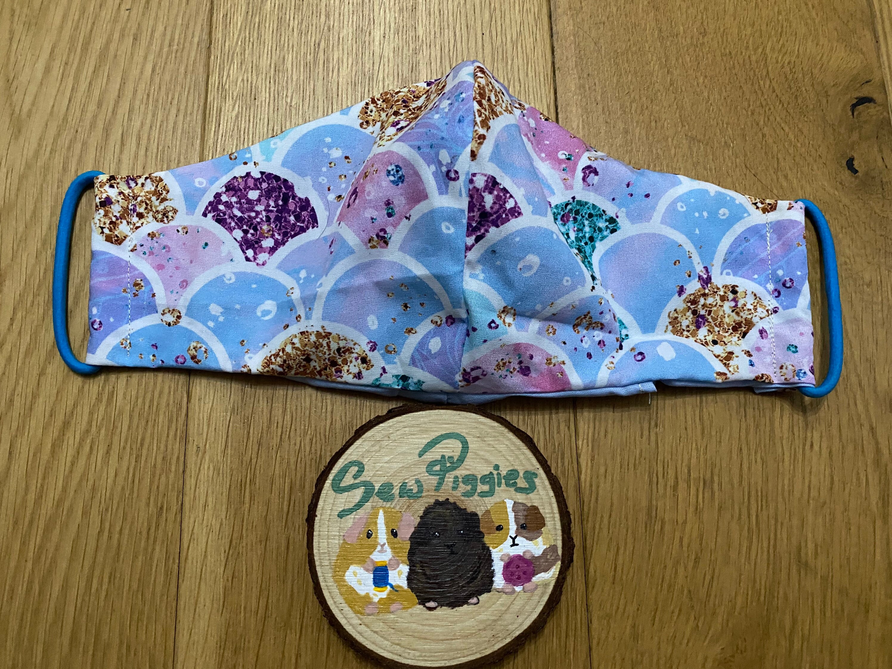 Mermaid washable face mask with filter pocket | Etsy