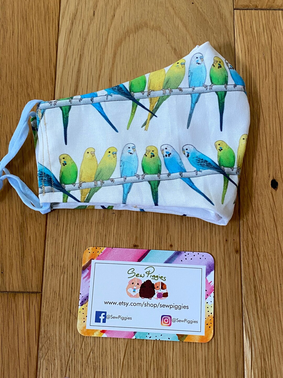 Budgie Print Washable Face Mask With Filter Pocket - Etsy UK