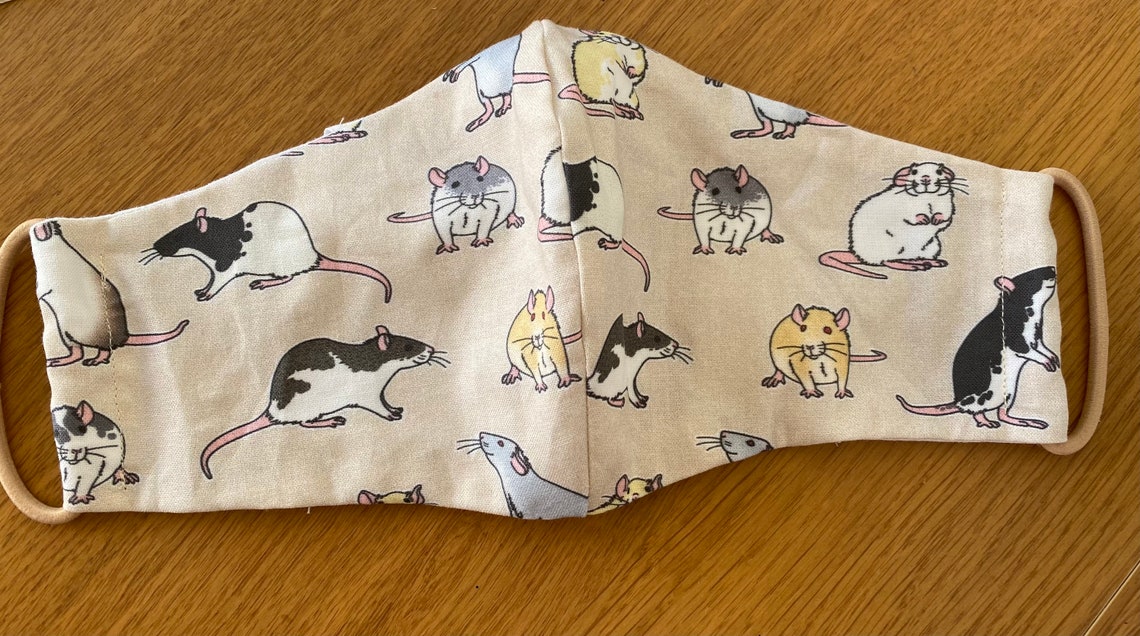 Rat mask washable face mask with filter pocket adult and child | Etsy