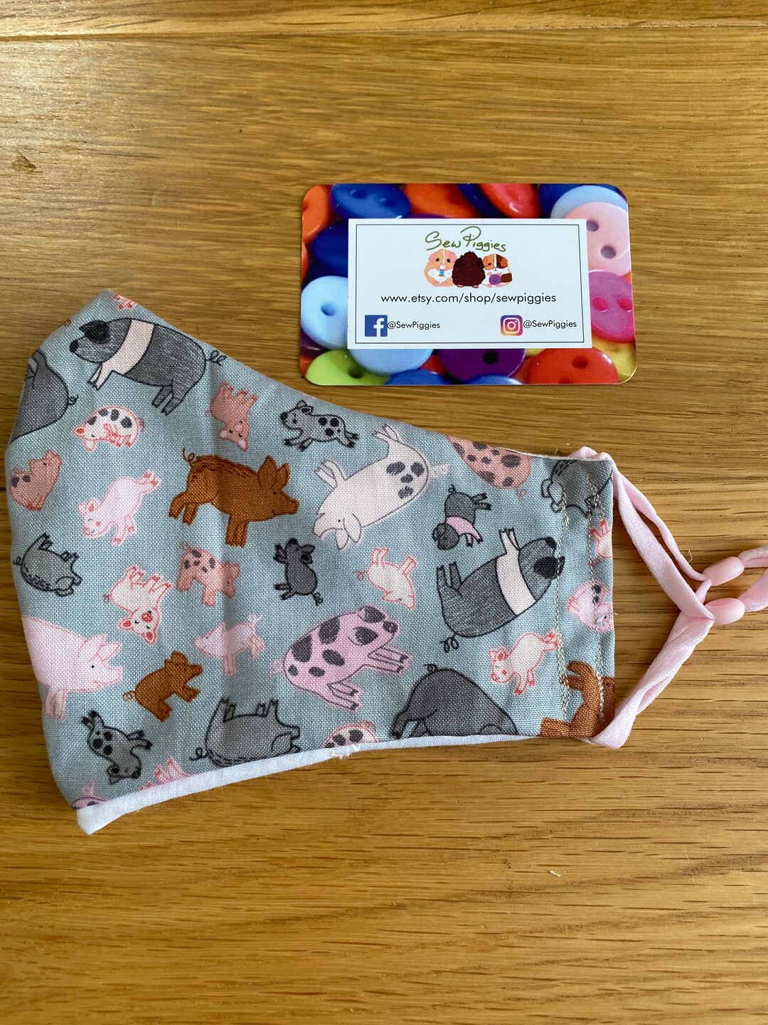 Pig Piggy Piglet Piggies Print Washable Face Mask With Filter Pocket - Etsy
