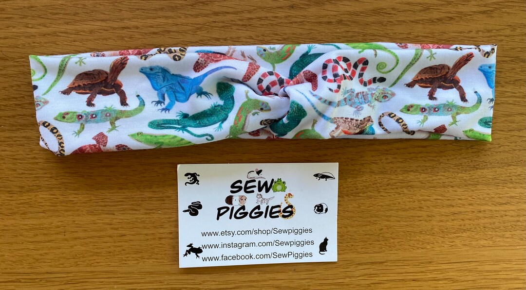 Reptiles Jersey Stretchy Knot Headband Lizard Bearded Dragon Turtle ...