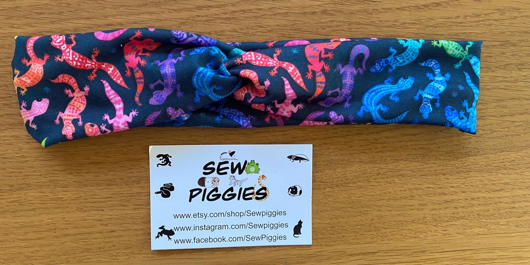 Lizard Jersey Stretchy Knot Headband Reptile Gecko Rainbow - Etsy