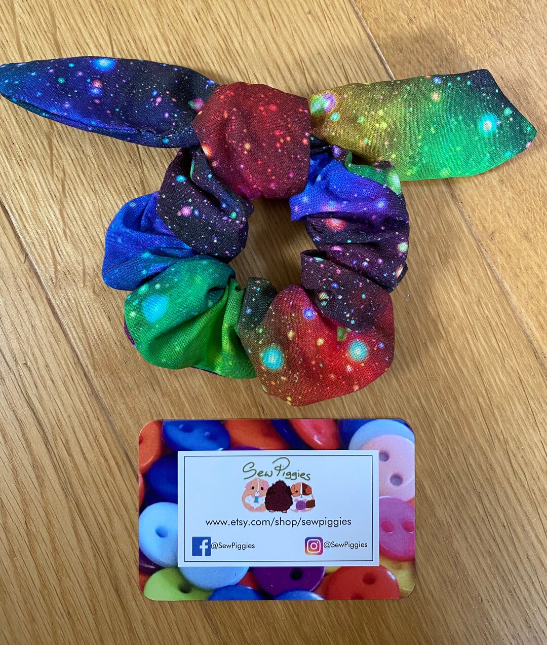 Space Galaxy Cosmic Cotton Hair Scrunchie With Detachable Bow Ears - Etsy