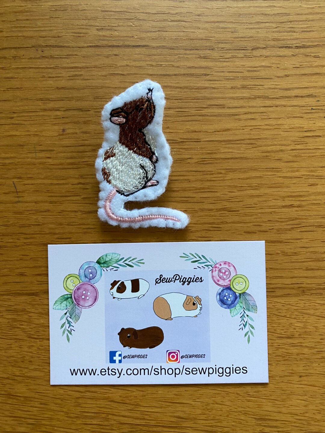 Rat Felt Pin Badge Brooch - Etsy