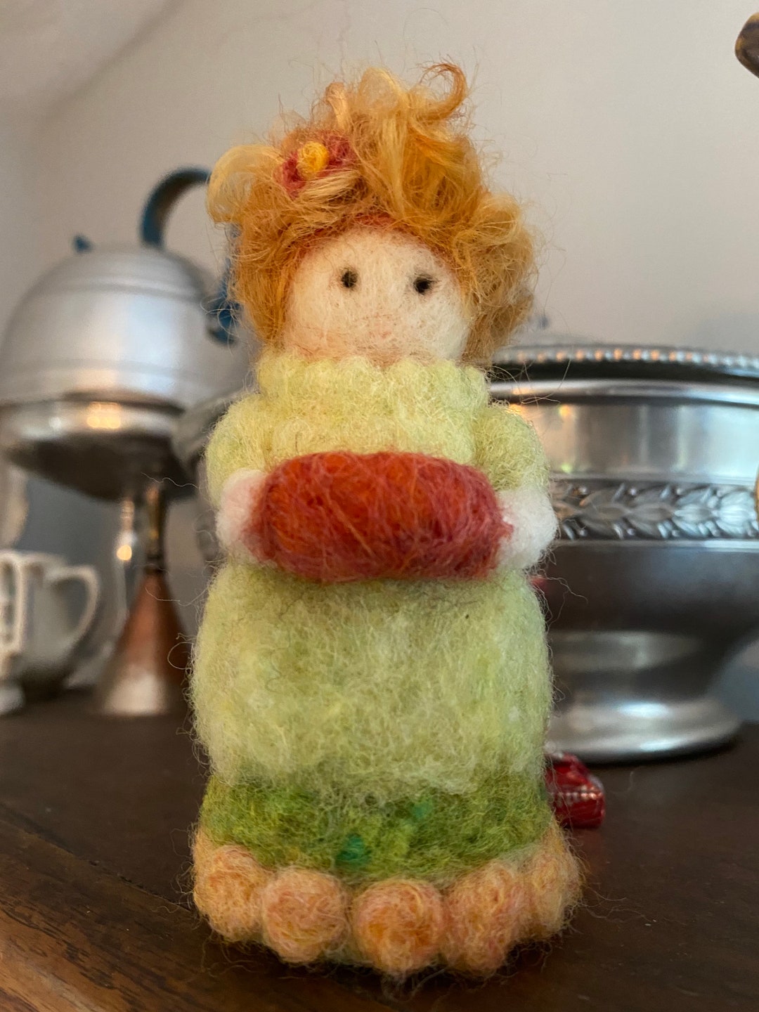 Needle-felted Curly-haired Girl - Etsy
