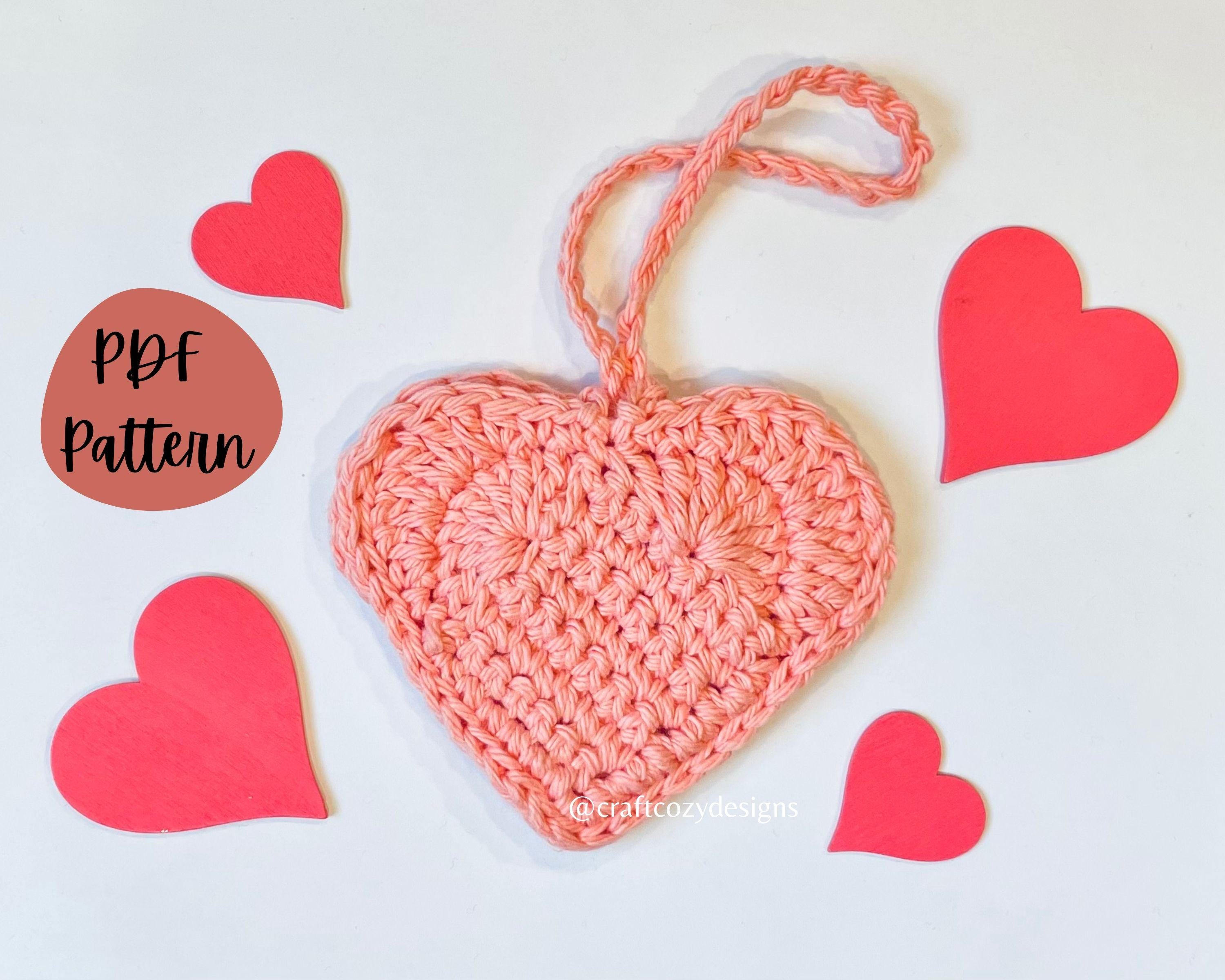 Heart Pocket Heart Pouch PDF Crochet Heart Small Pouch Valentine's Day ...