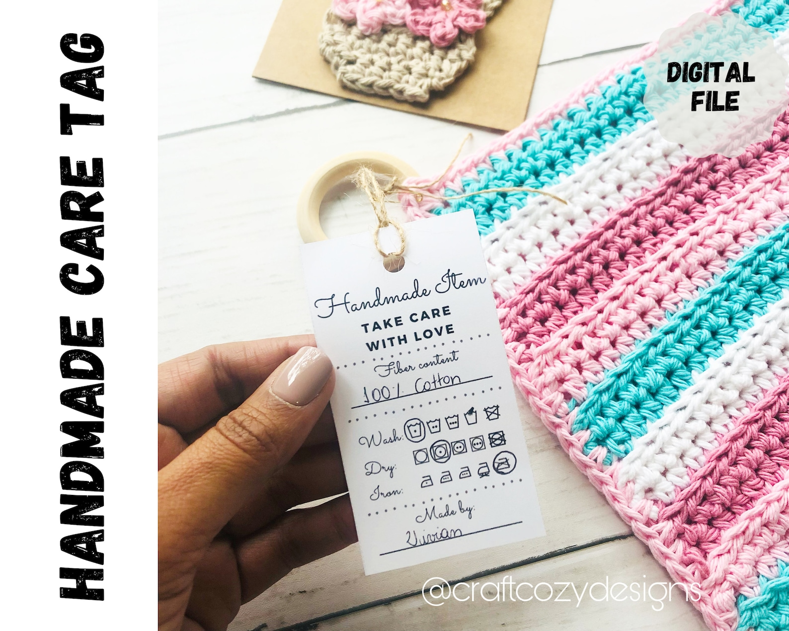 PRINTABLE Care Tag Handmade Labels. Hang Tag. Diy Labels for - Etsy
