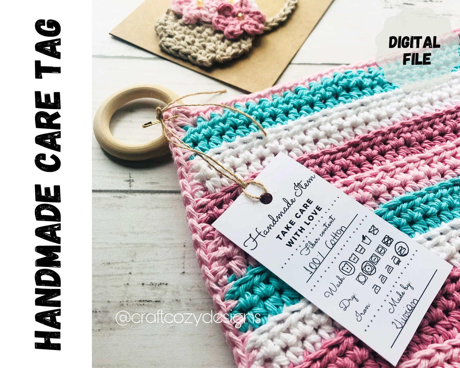 PRINTABLE Care Tag Handmade Labels. Hang Tag. Diy Labels for - Etsy