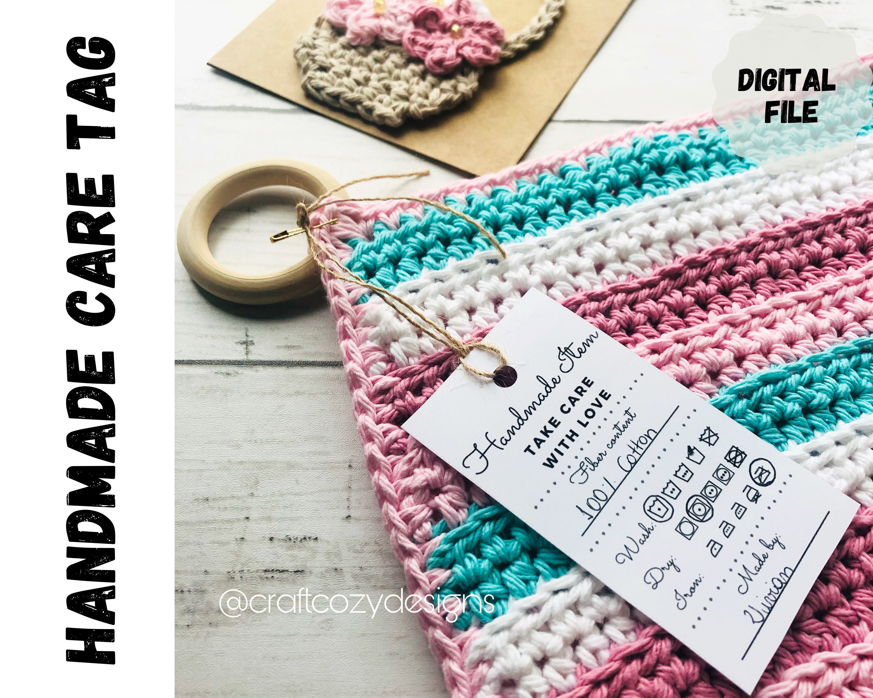 PRINTABLE Care Tag Handmade Labels. Hang Tag. Diy Labels for - Etsy
