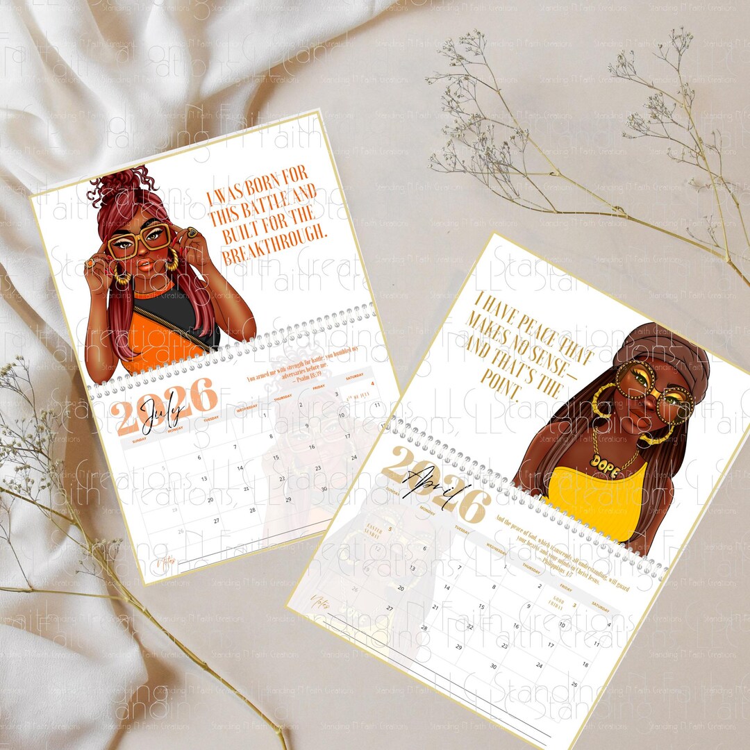 2026 Wall Calendar for Black Women - Sassy & Saved: A Year of Faith ...