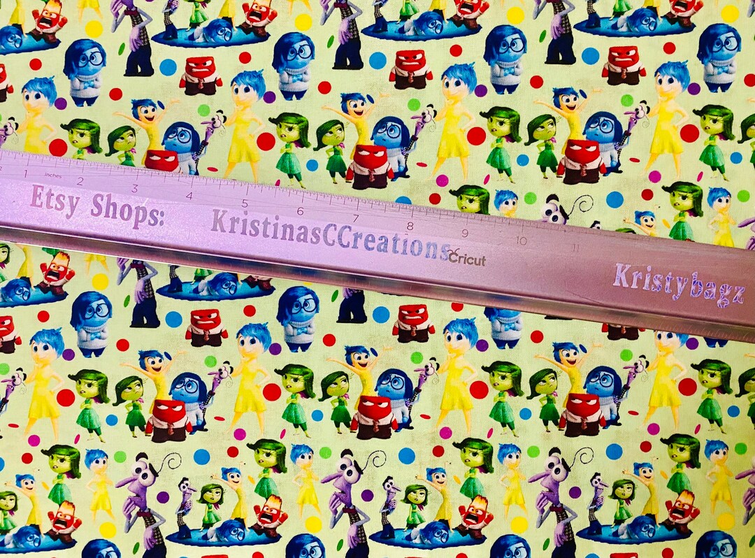 Disney Inside Out Anger Fear Joy Sadness 100% Cotton Craft Tumbler ...